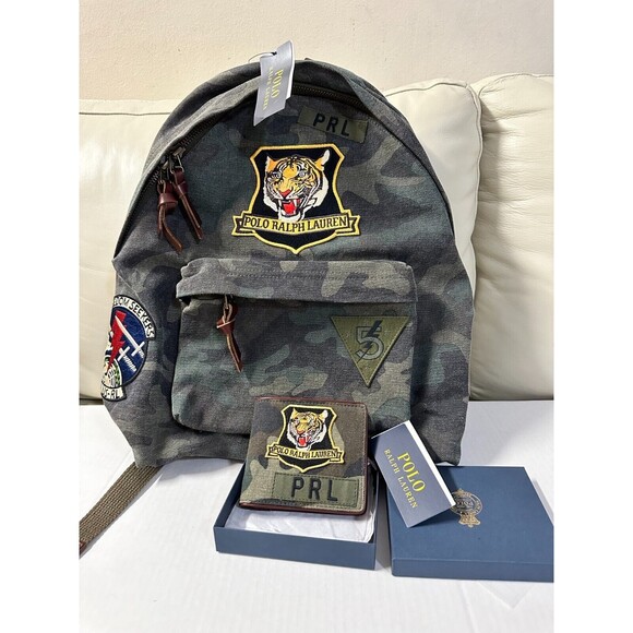 Polo Ralph Lauren | Bags | Nwt Polo Ralph Lauren Mens Backpack Wallet Tigerpatch Camo Canvas ...